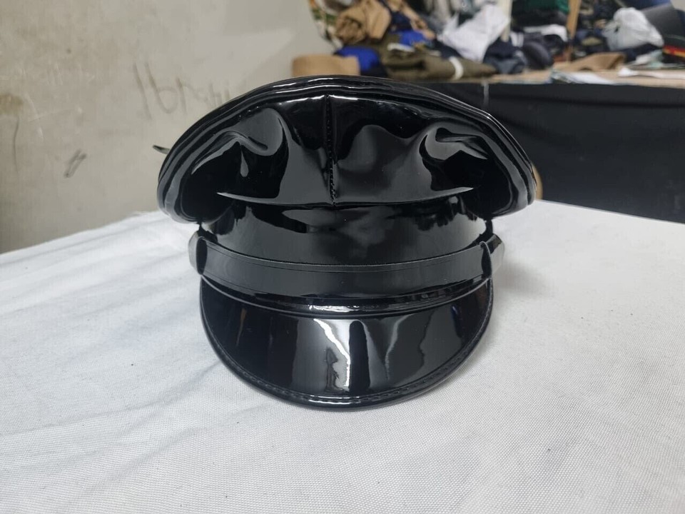 Finest Soft Shinny PVC Muir cap peaked cap biker cap officer cap | eBay