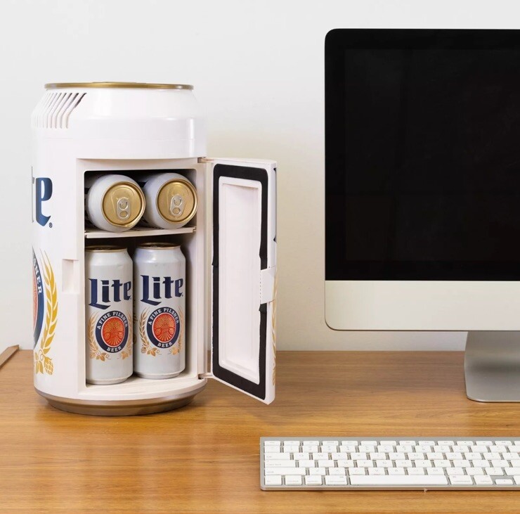 Miller Lite 5.4L Mini Electric Cooler - 8 Can Personal Travel Cooler ...