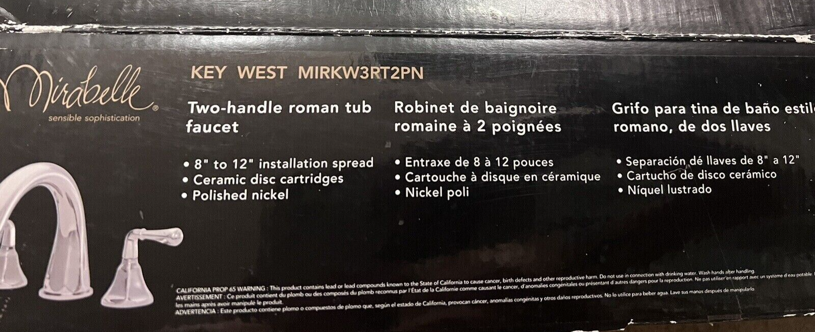 NEW Mirabelle Key West MIRKW3RT2PN Deck Mounted Roman Tub Faucet ...