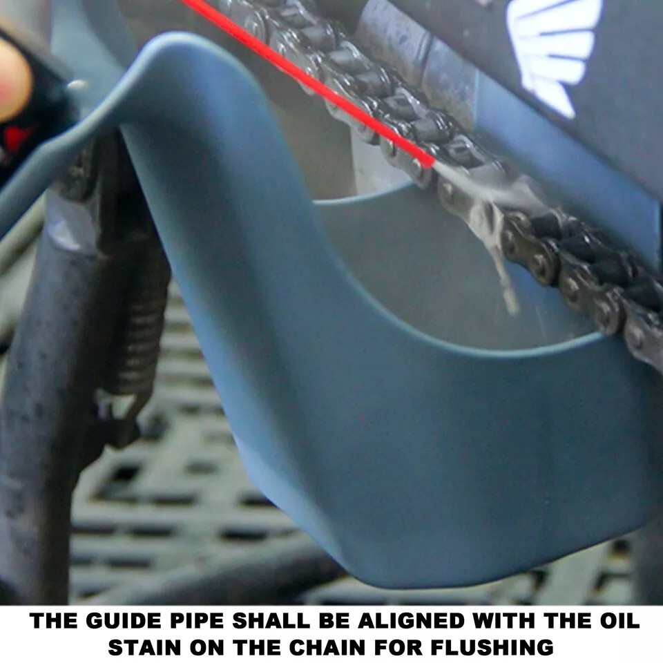 Motorcycle Chain Cleaner Tool - Lubricant Splash - Spray Tool + Brush ...