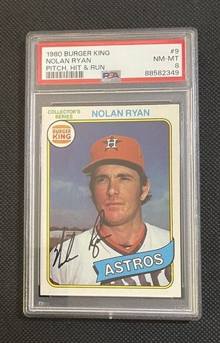 1980 Topps Burger King #9 NOLAN RYAN Graded PSA 8 Vintage Baseball M32 ...