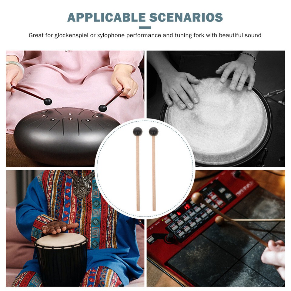 2Pcs Glockenspiel Sticks Wooden Mallet Beater Sticks Instruments ...