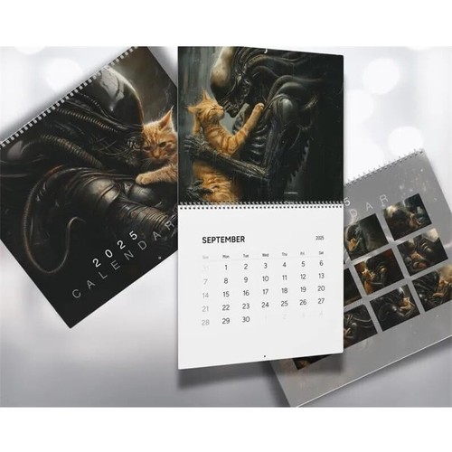Xenomorph Alien x Jonesy Cat 2025 Wall Calendar Monthly Planner | eBay