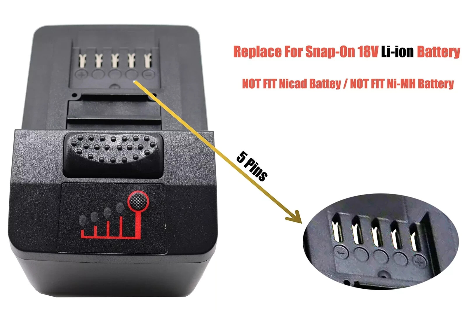 CTB8185 CTB7185 18V 4Ah Battery, Replace for Snap on 18V Battery ...