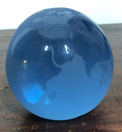 Blue Frosted Glass Globe Paperweight Solid | eBay