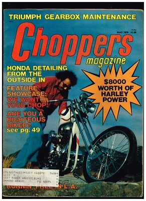CHOPPERS MAGAZINE MAY 1976 SEE CONTENTS 70's CUSTOM BIG BIKE STREET ...