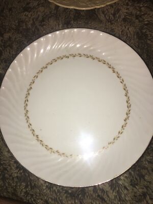 WT Grant Co Grant Crest Fine China Japan Golden Swirl 12" Chop Plate | eBay