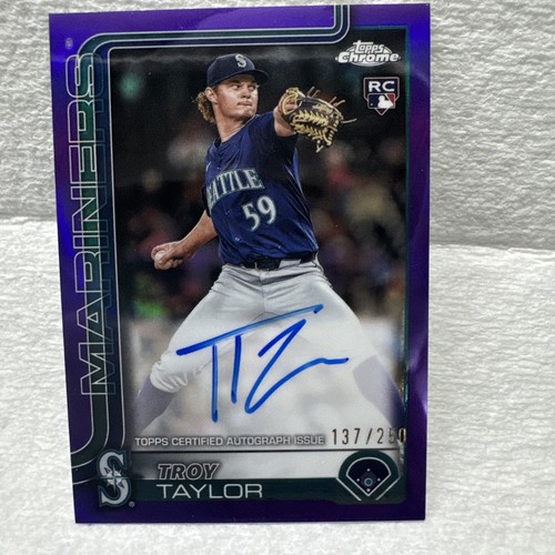 2025 Topps Chrome Troy Taylor Auto Purple /250 Seattle Mariners ...
