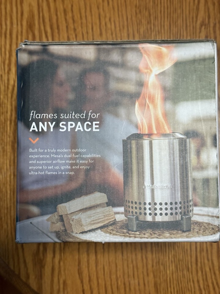 NEW Solo Stove Mesa Tabletop Fire Pit Silver Smokeless w/ Stand ...