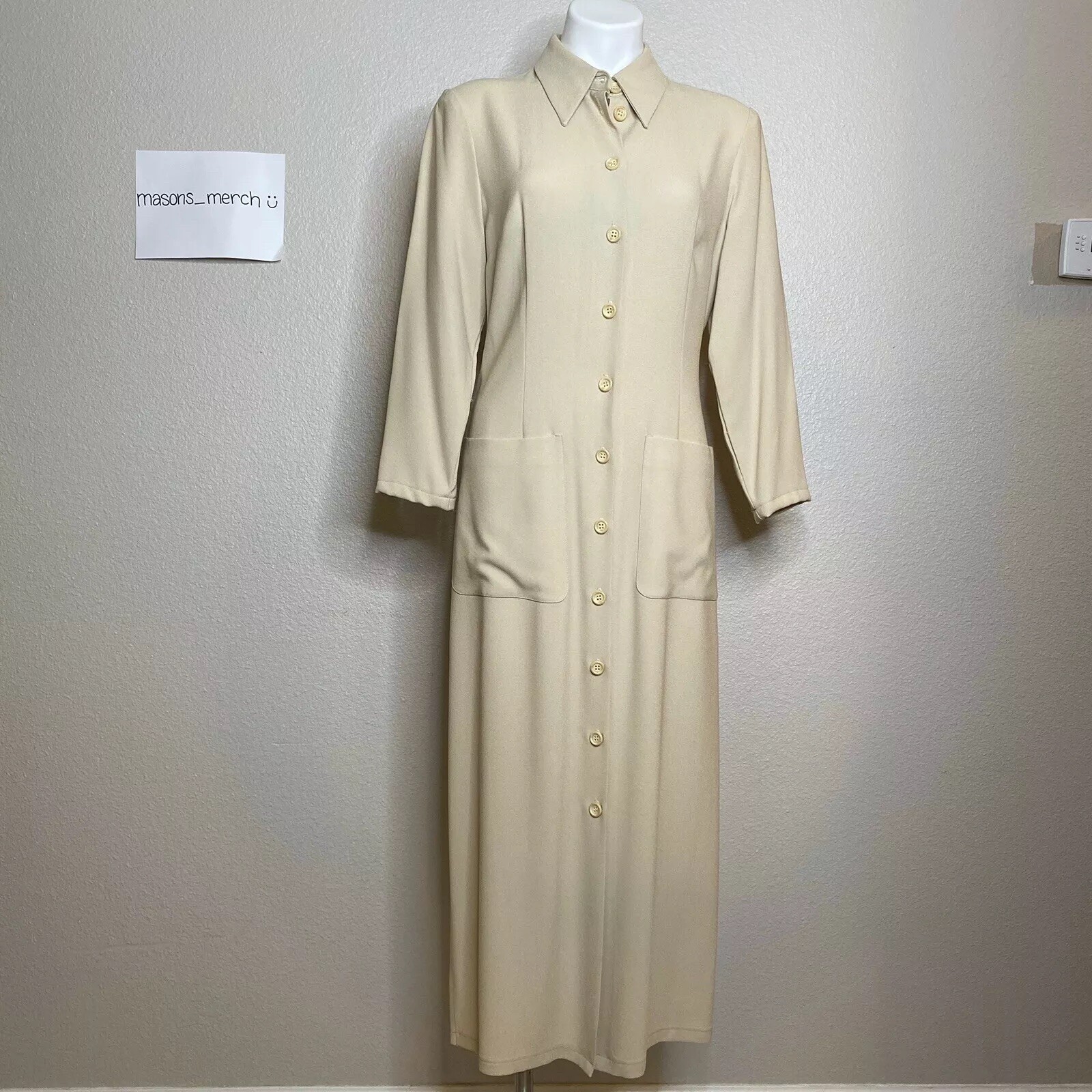 Vintage LOUBEN Large Jacket Tan Khaki Button Up Slit on Sides 529-6812 ...