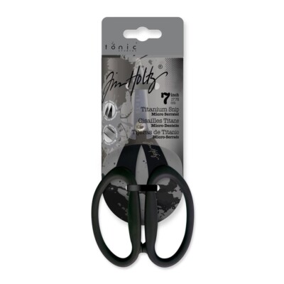 Tim Holtz Black Scissors Titanium Snip Micro Serrated 7" inch Tonic ...