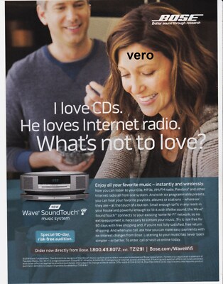 BOSE ad print page clipping vtg 2014 WAVE SOUND TOUCH Music System ...