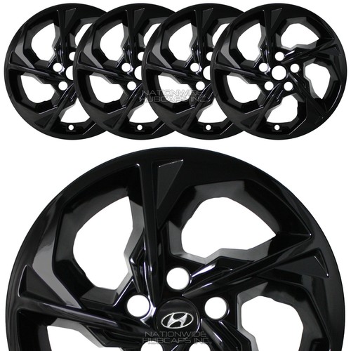 4 fits Hyundai Tucson SE SEL 2022-2024 Black 17" Wheel Skins Hub Caps ...
