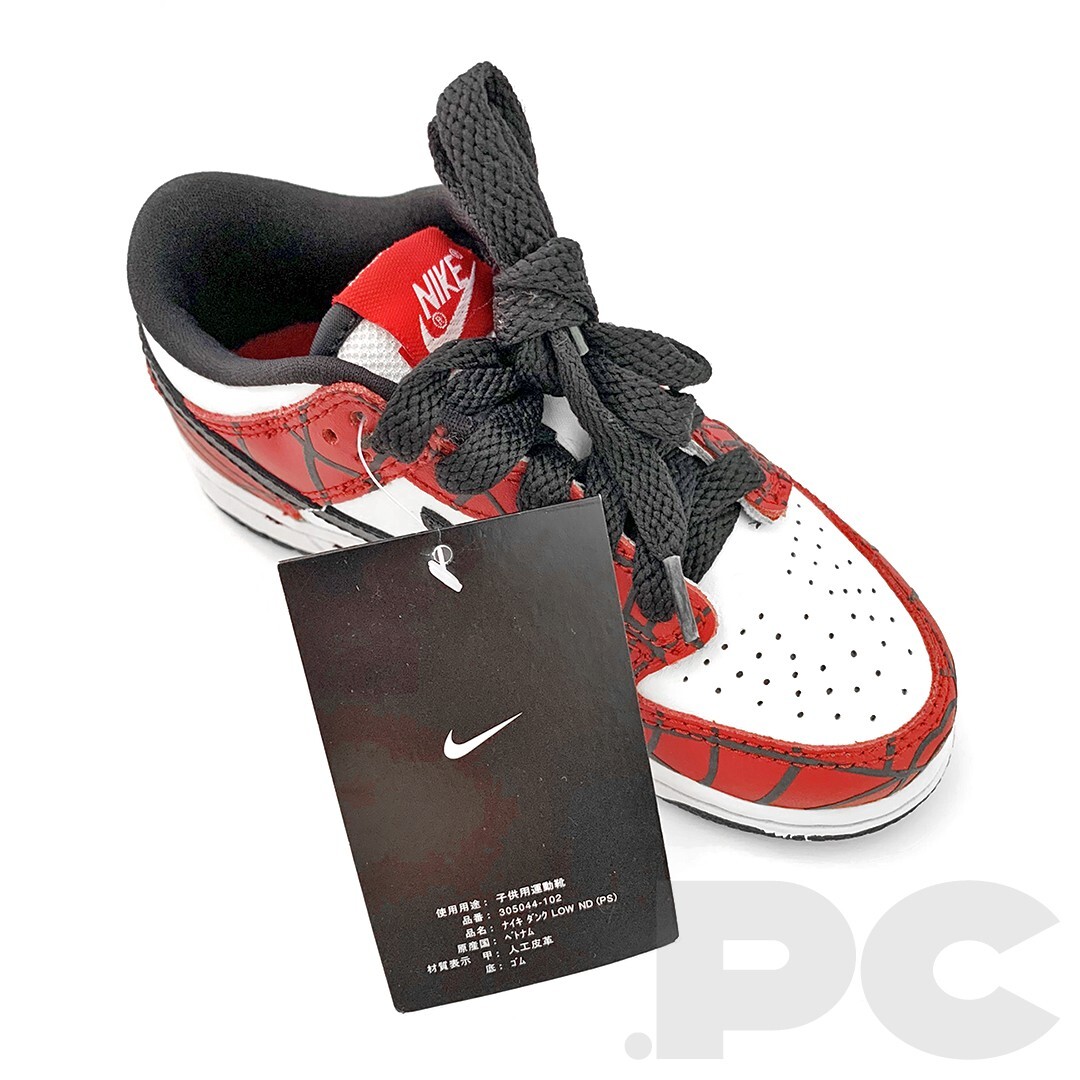 NIKE DUNK LOW ND (PS) "SPIDER-MAN" 305044 102 SIZE 11C baby hemp hulk ...