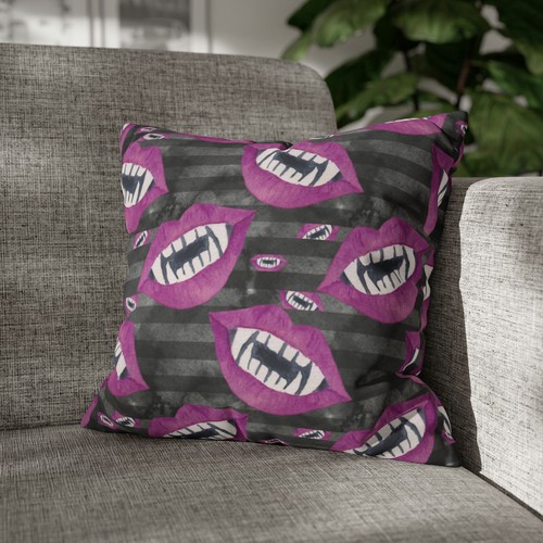 CUSHION COVER PILLOW CASE|HALLOWEEN VAMPIRE FANG PATTERN | eBay Australia