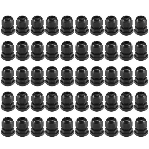 50PCS Nylon Cable Gland Adjustable 0.15"-0.31" Dia Strain Relief Cord ...