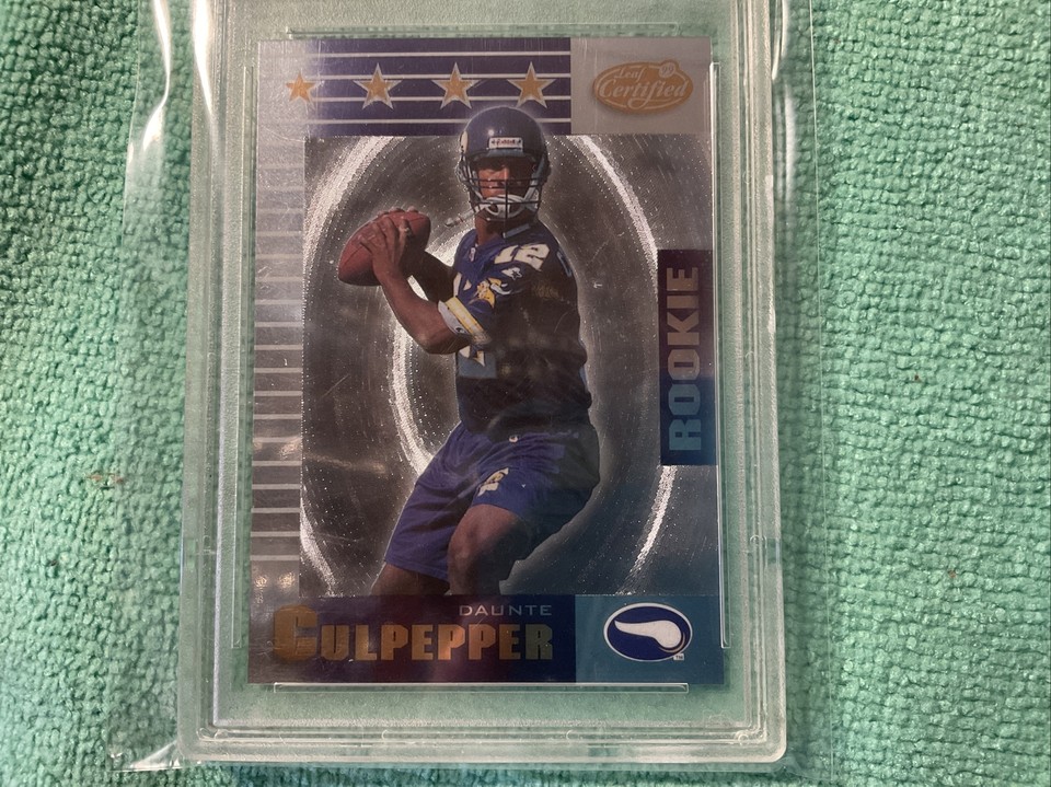 1999 DAUNTE CULPEPPER LEAF CERTIFIED FOOTBALL ROOKIE CARD #204 PSA 9 RC ...