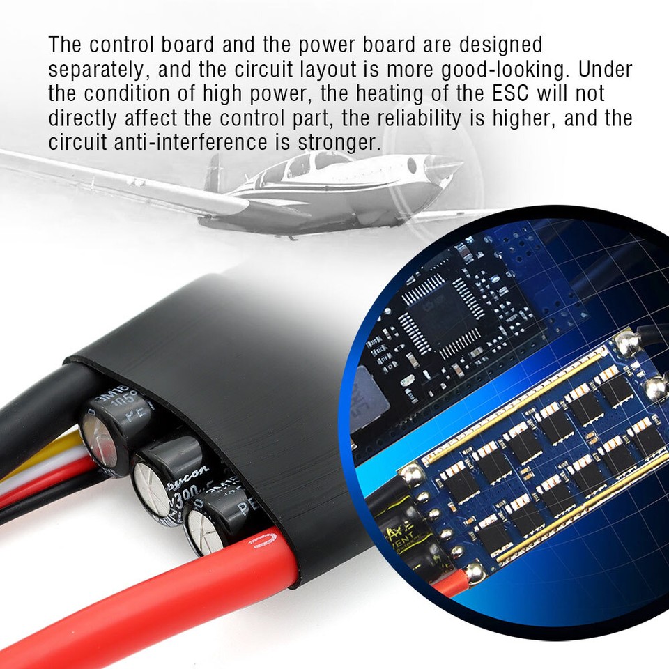 SURPASS HOBBY RC Brushless ESC 20-100A Switchable BEC for RC Fixed-wing ...