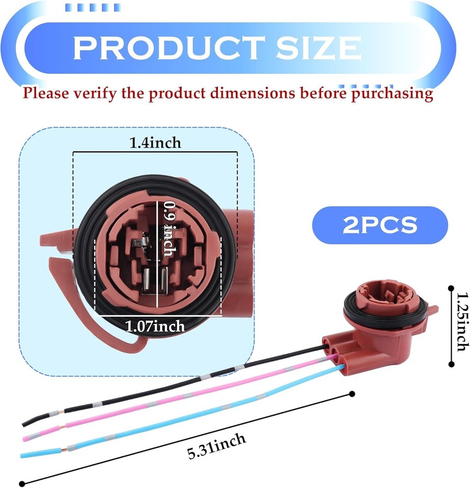 2PCS 3157 Bulb Socket,Turn Signal Socket/Tail Light Sockets/Brake Light ...