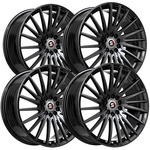 (Set of 4) Spec-1 SP-68 18x8 4x100/4x4.5" +38mm Gloss Black Wheels Rims ...