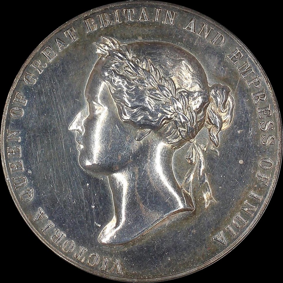 PCGS SP61 1871 BRITISH INDIA QUEEN VICTORIA RIFLE ASSOCIATION SILVER ...