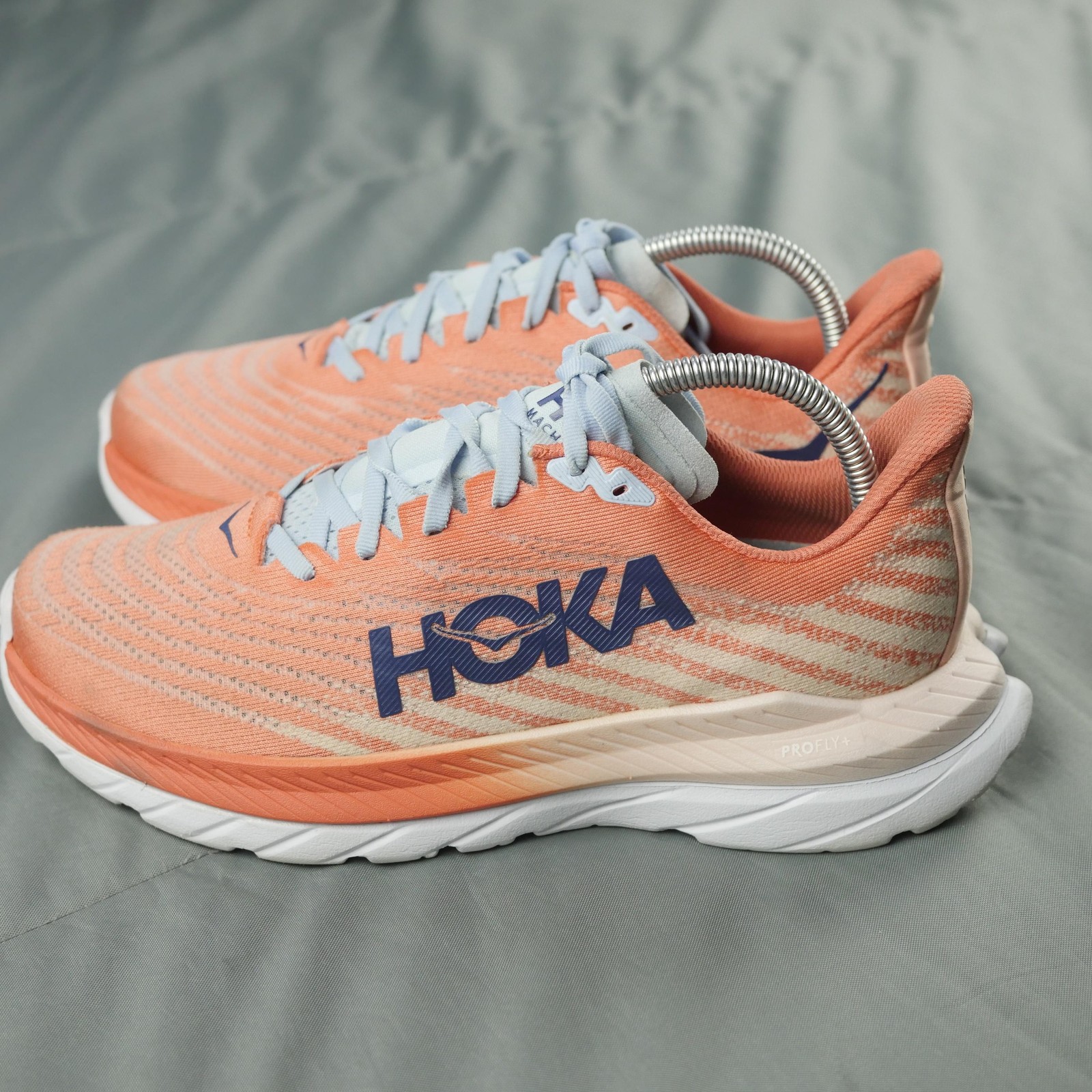 Hoka Mach 5 Running Shoes Womens Size 8.5 Coral Peach Blue Lightweight ...