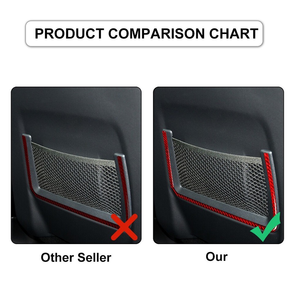 Red Carbon Fiber Seat Storage Cover Trim For Land Range Rover Sport ...