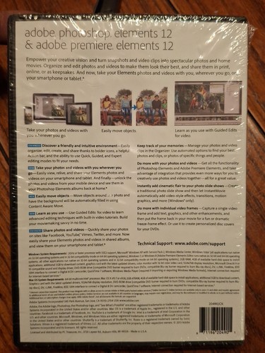 NEW Sealed - Adobe Photoshop Elements 12 & Adobe Premiere Elements 12 ...