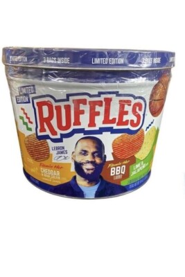 NEW SEALED Collectible Lebron James Ruffles Potato Chip Tin 3 Bags Ltd ...