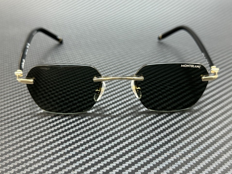 MONT BLANC MB0270S 001 Gold Black Grey 51 mm Medium Men's Sunglasses | eBay