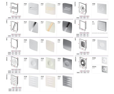 Bathroom Extractor Fan 100mm / 125mm with Modern Front Panel Kitchen ...