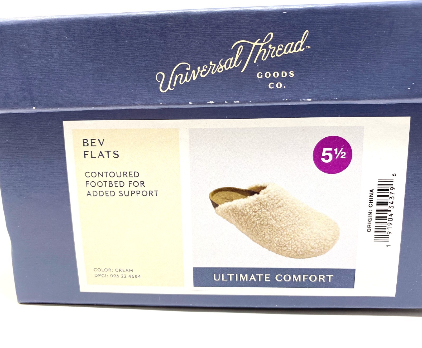 UNIVERSAL THREAD Women's Flats, Slip On, Sherpa, Clogs, Mule, Cream ...