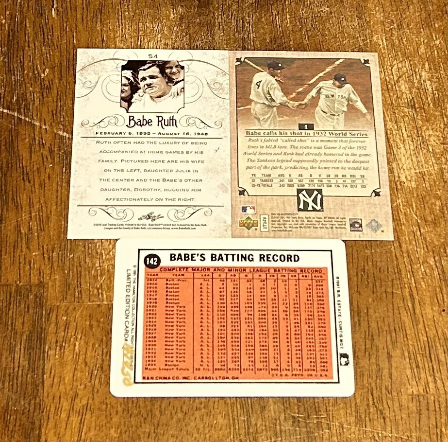 Babe Ruth Hamilton Collection Porcelain Limited Edition/ Leaf/ UD (3 ...