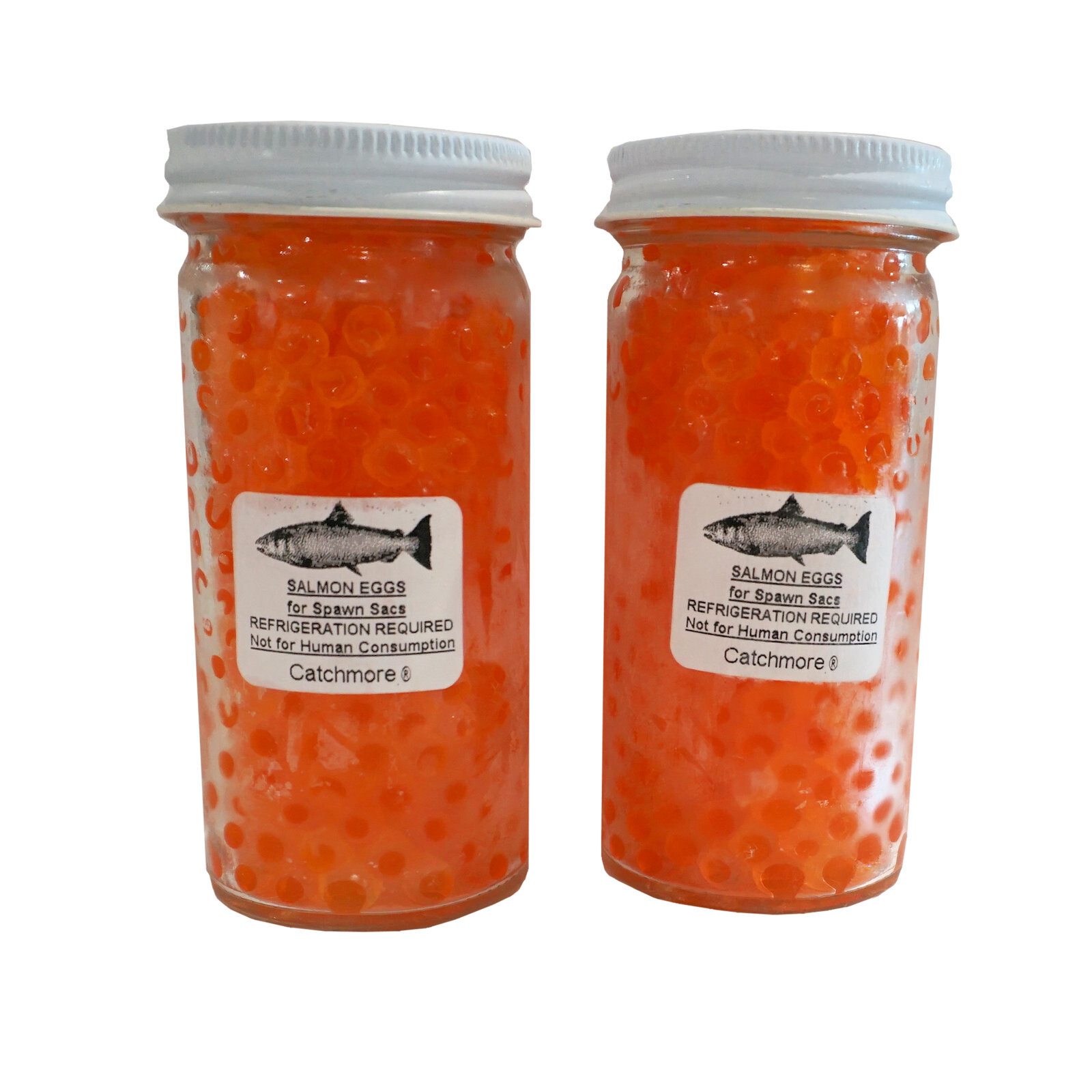 Natural Cured Salmon Eggs for Spawn Sacs TWO 4 oz Jars USA Harvested # ...