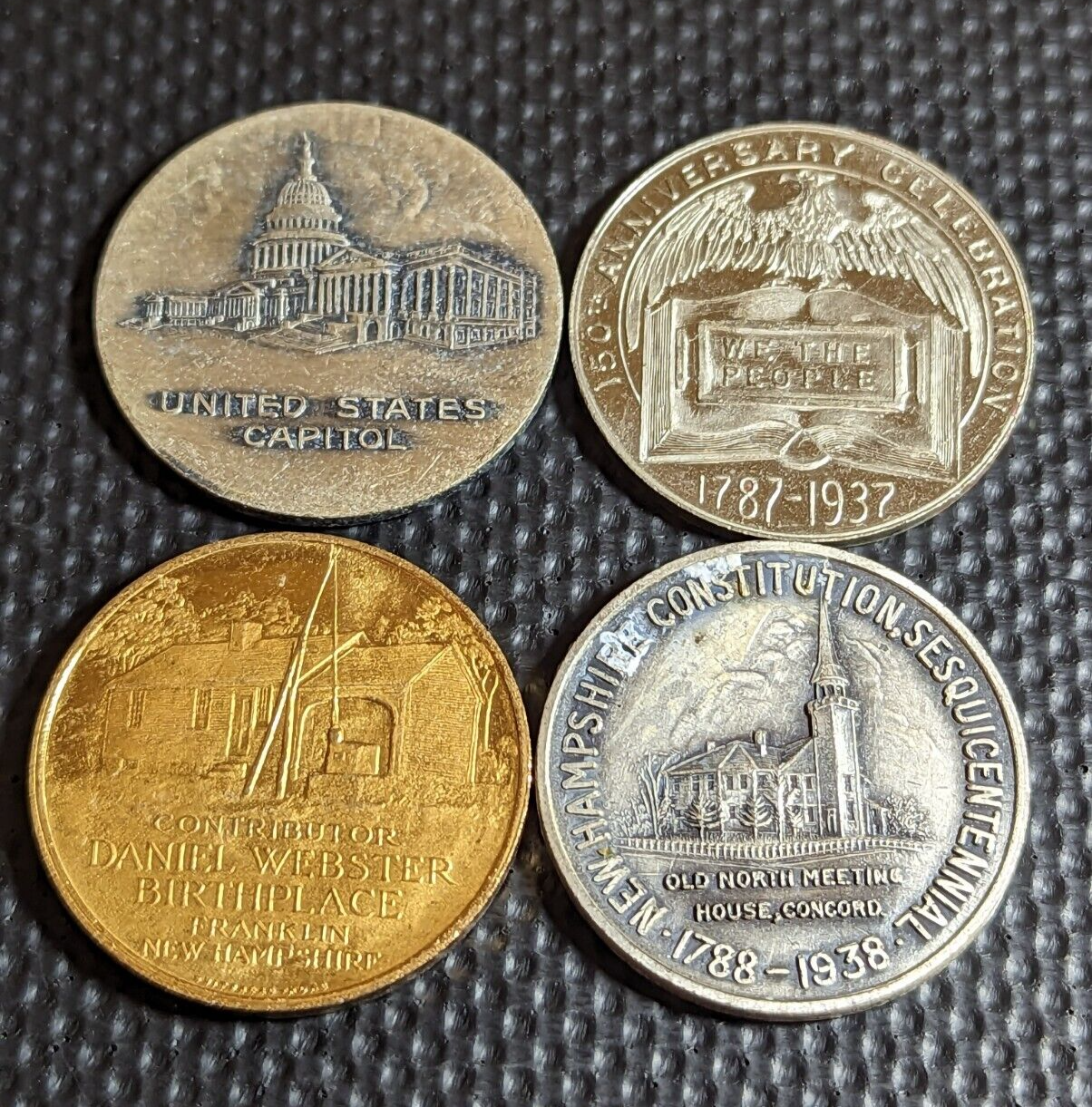 Rebuild With Roosevelt George Washington Daniel Webster Lot of 4 Medals ...