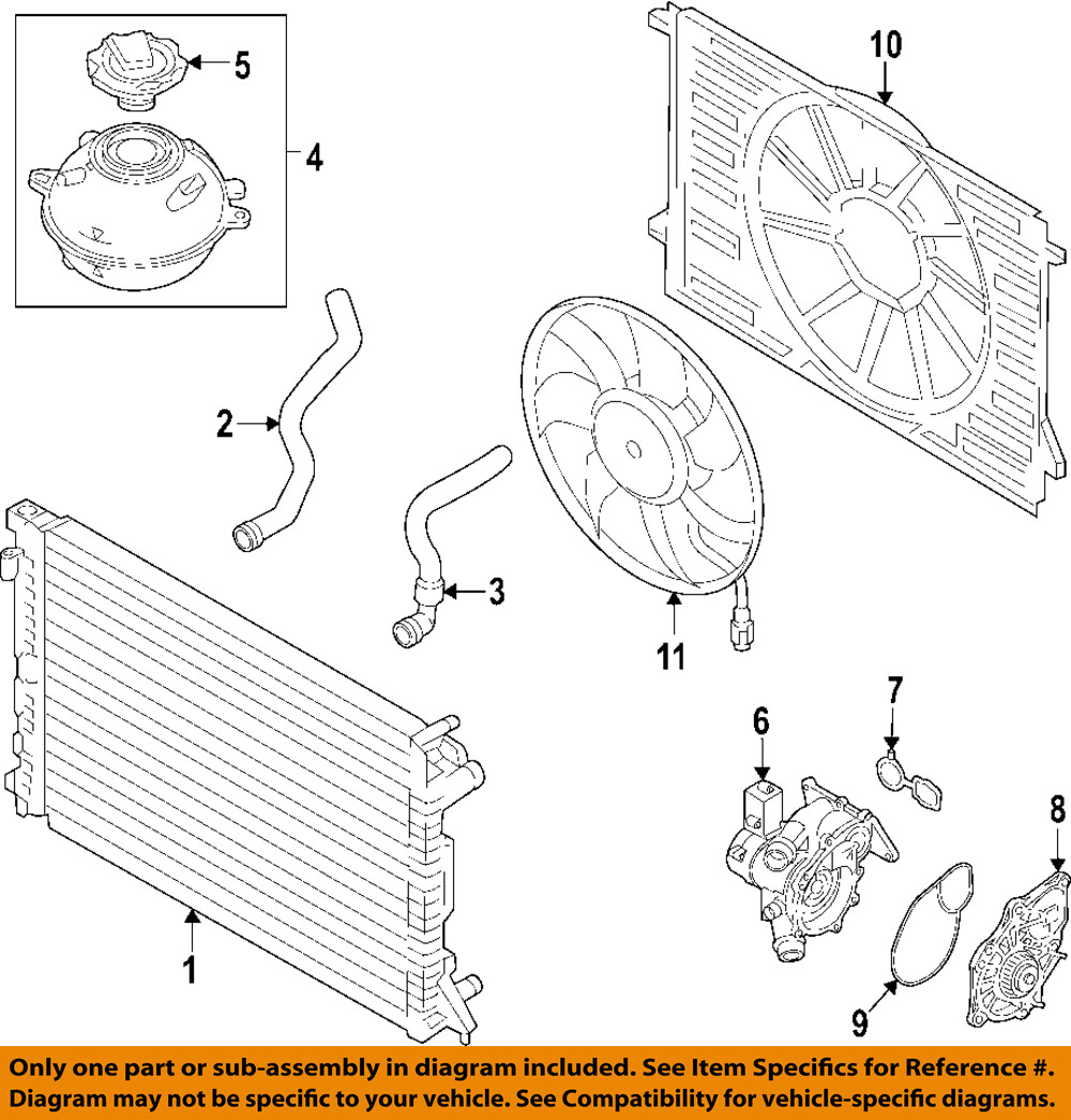 AUDI OEM 2020 Q5 PHEV Cooling Radiator Components-Reservoir 80A121405AQ ...