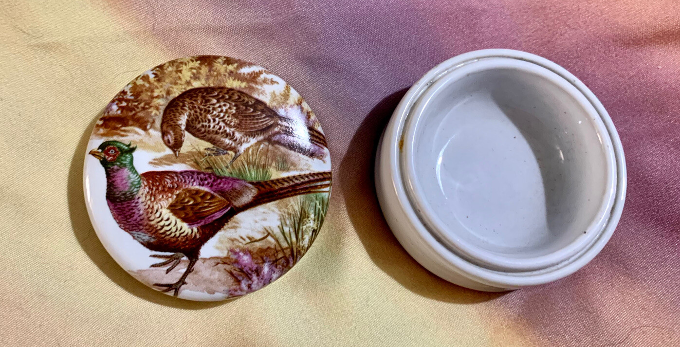 Round English Trinkets Jar. Painted Beautiful MALE FEMALE ENGLISH ...