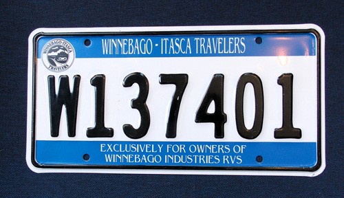 "Winnebago Itasca Travelers Owners Exclusive License Plate" | eBay