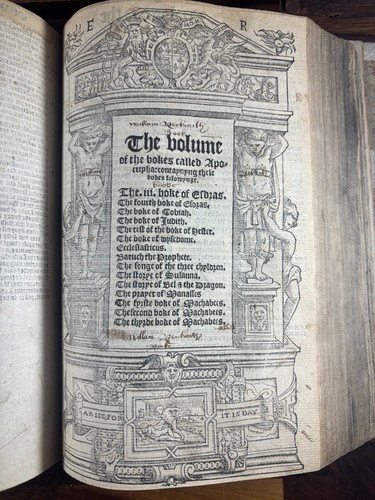 Tyndale Bible 1551 Small Folio OT, Apocrypha, NT Wood Cut Engravings ...