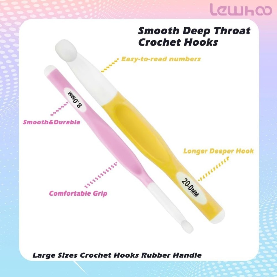 Large Sizes Crochet Hook Ergonomic Crochet Hooks Set,Big Crochet Hooks ...