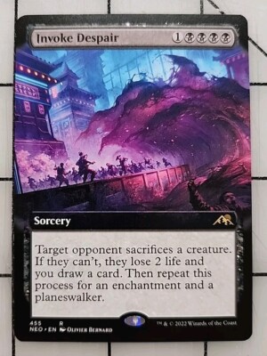 MTG 1x Invoke Despair Kawigama: Neon Dynasty EXTENDED ART | eBay