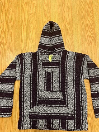 Iguana Jack Drug Rug Baja Boho Jacket Front Pocket Medium Hoodie Purple ...