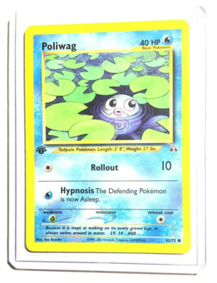 POLIWAG - 1st Edition Neo Discovery - 62/75 - Common - Pokemon Card ...