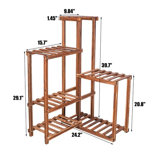 4/5 Tier Flower Plant Pot Shelf Stand Display Ladder Garden Rack Holder ...