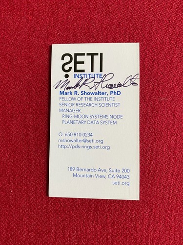 Mark R. Showalter, PhD ,"Autographed" (JSA) Business Card (Scarce ...