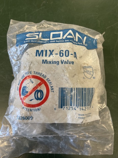Sloan MIX-60-A Below Deck Mechanical Mixing Valve - Chrome for sale ...