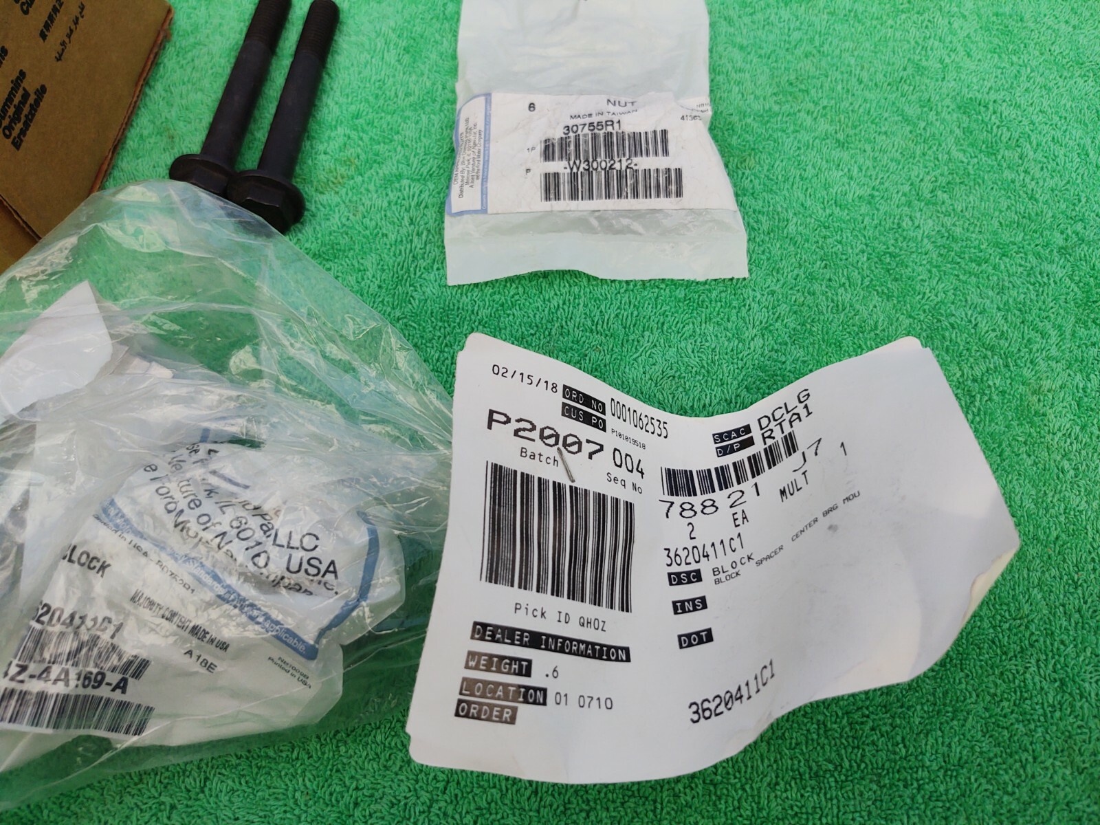Pair of Genuine Blue Diamond Block Spacers and Nuts 30755R1 3620411C1 ...