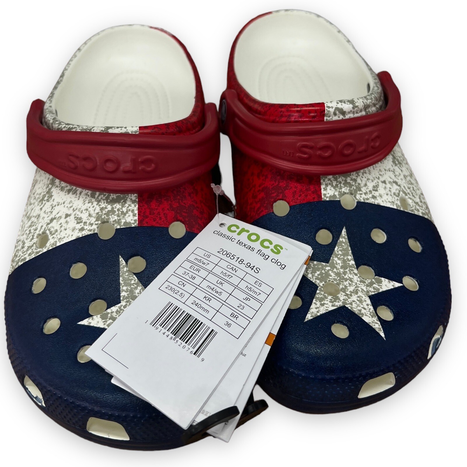 Crocs TEXAS FLAG Women's 7 Men's 5 Lone Star 1845 Dont Mess with Texas ...