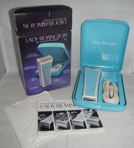 Vintage NIB Lady Remington Electric Shaver Model MS-120 Light Blue Box ...