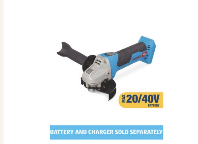 Ferrex 40 Volt Cordless Angle Grinder 125mm Blade Size Bare Unit Only ...